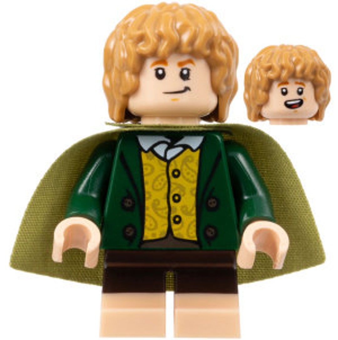 Lego MINIFIGURE Hobbit Meriadoc Brandybuck (merry) - Medium Nougat Hair ...