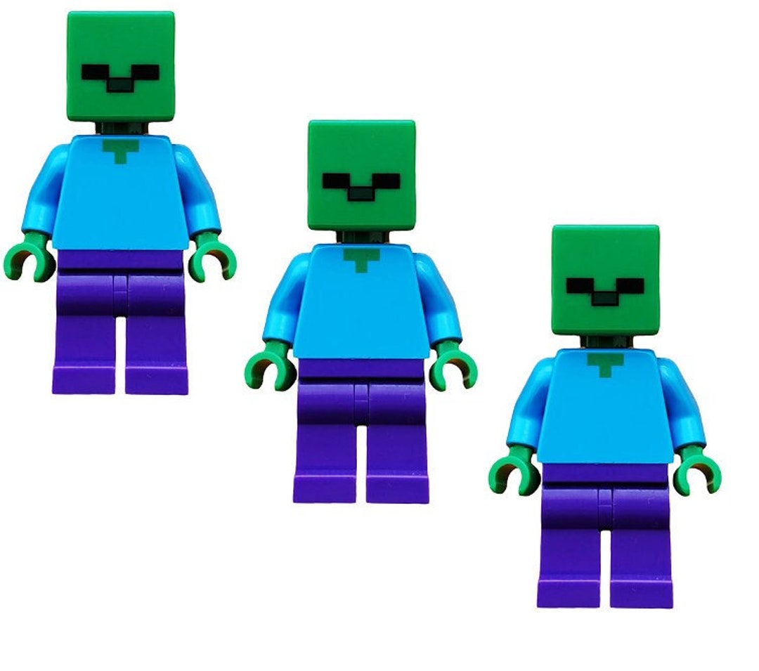 Lego MINIFIGURE Zombie Army Builder, Minecraft Apocalypse Three Pack - Etsy