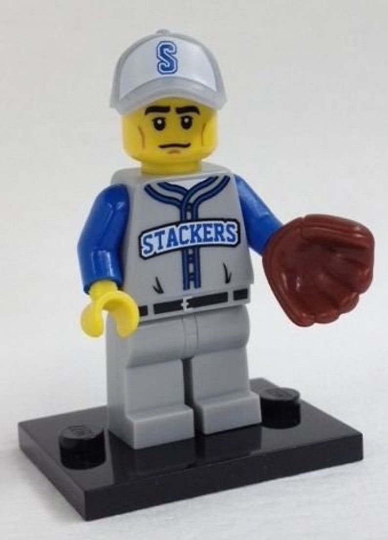Lego MINIFIGURE Baseball Fielder Series W/ Glove & Black Baseplate - Etsy