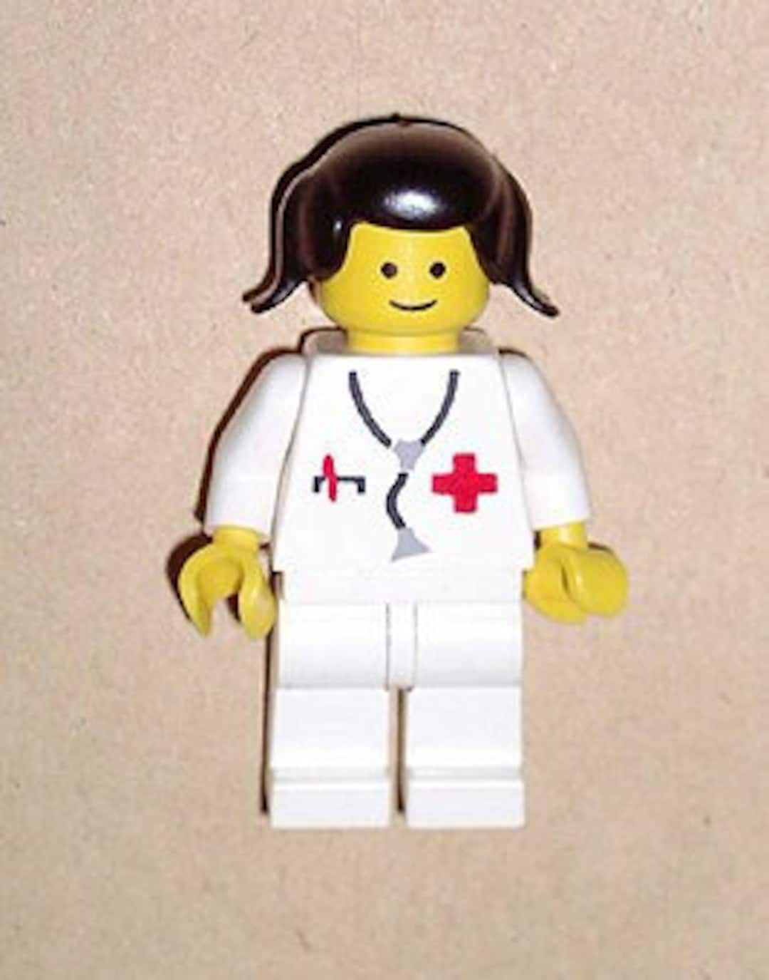 Lego MINIFIGURE Vintage Doctor Stethoscope, White Legs, Black Pigtails ...