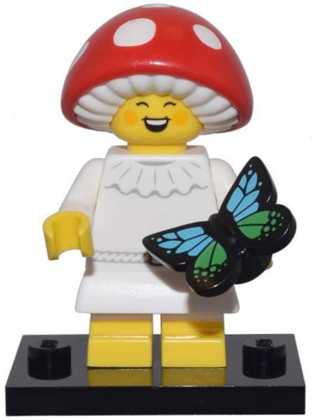Lego MINIFIGURE Mushroom Sprite, Series 25 complete Set With Stand and ...