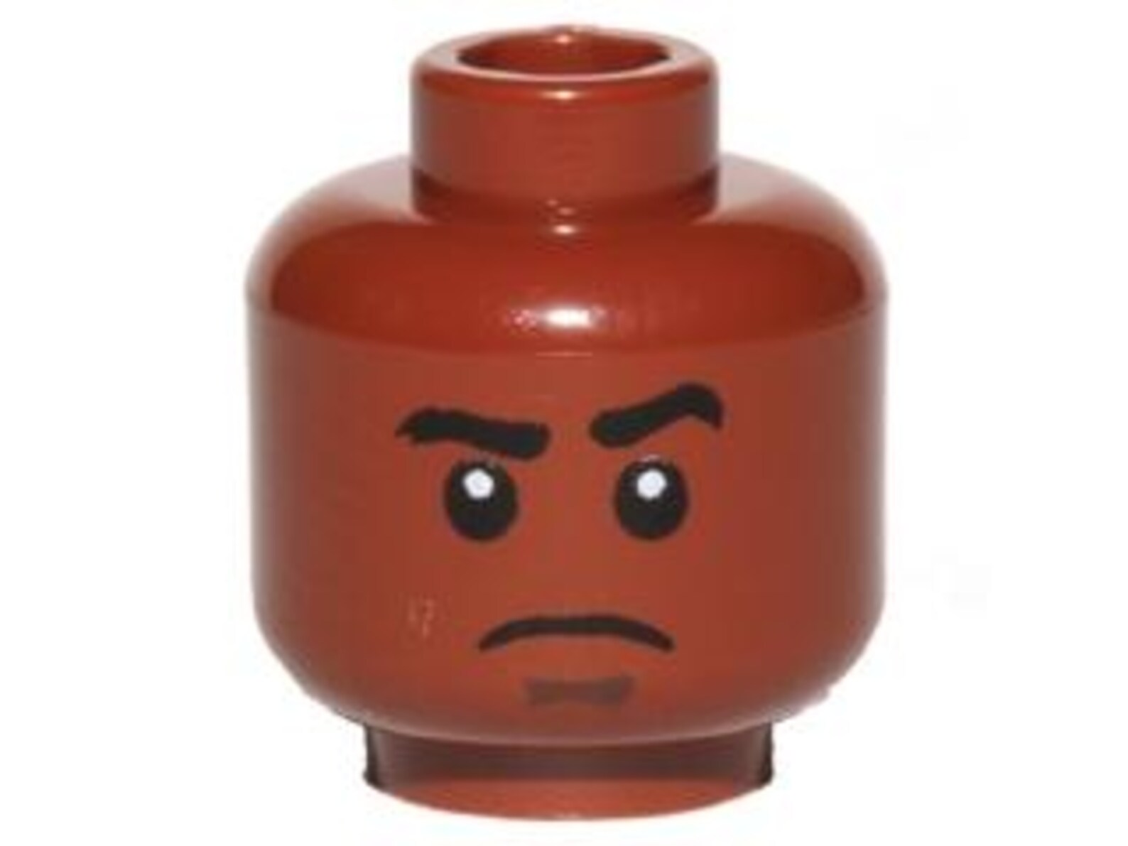 Lego Minifigure, Head Black Eyebrows, Left Raised, Dark Brown Chin ...