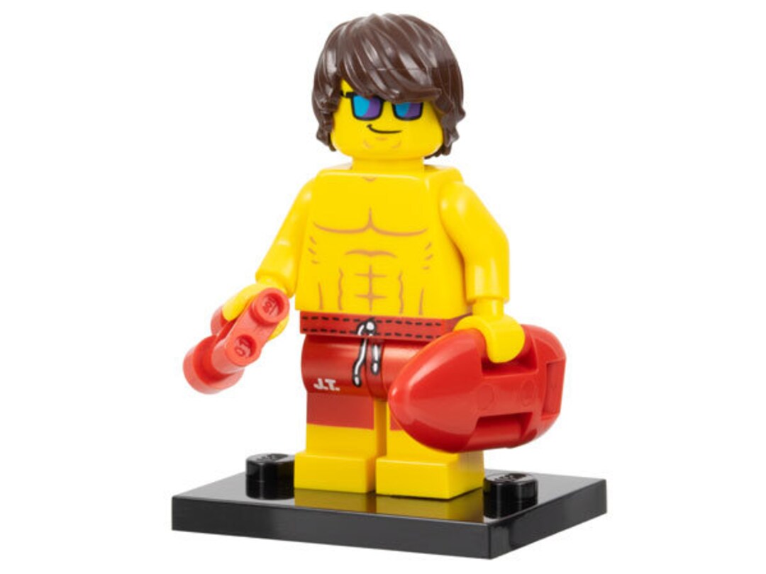 Lego MINIFIGURE Chad Lifeguard, Series 12 (complete Set With Stand and ...
