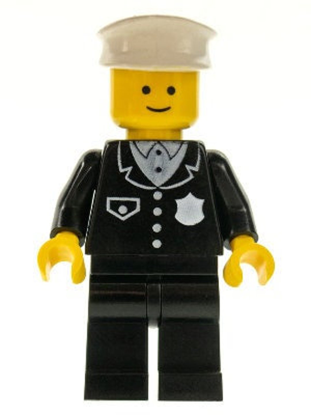 Lego MINIFIGURE Vintage Police - Suit With 4 Buttons, Black Legs, White ...
