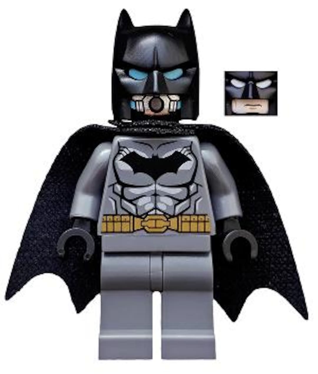 Lego MINIFIGURE Batman - Dark Bluish Gray Suit, Gold Belt, Black Hands ...