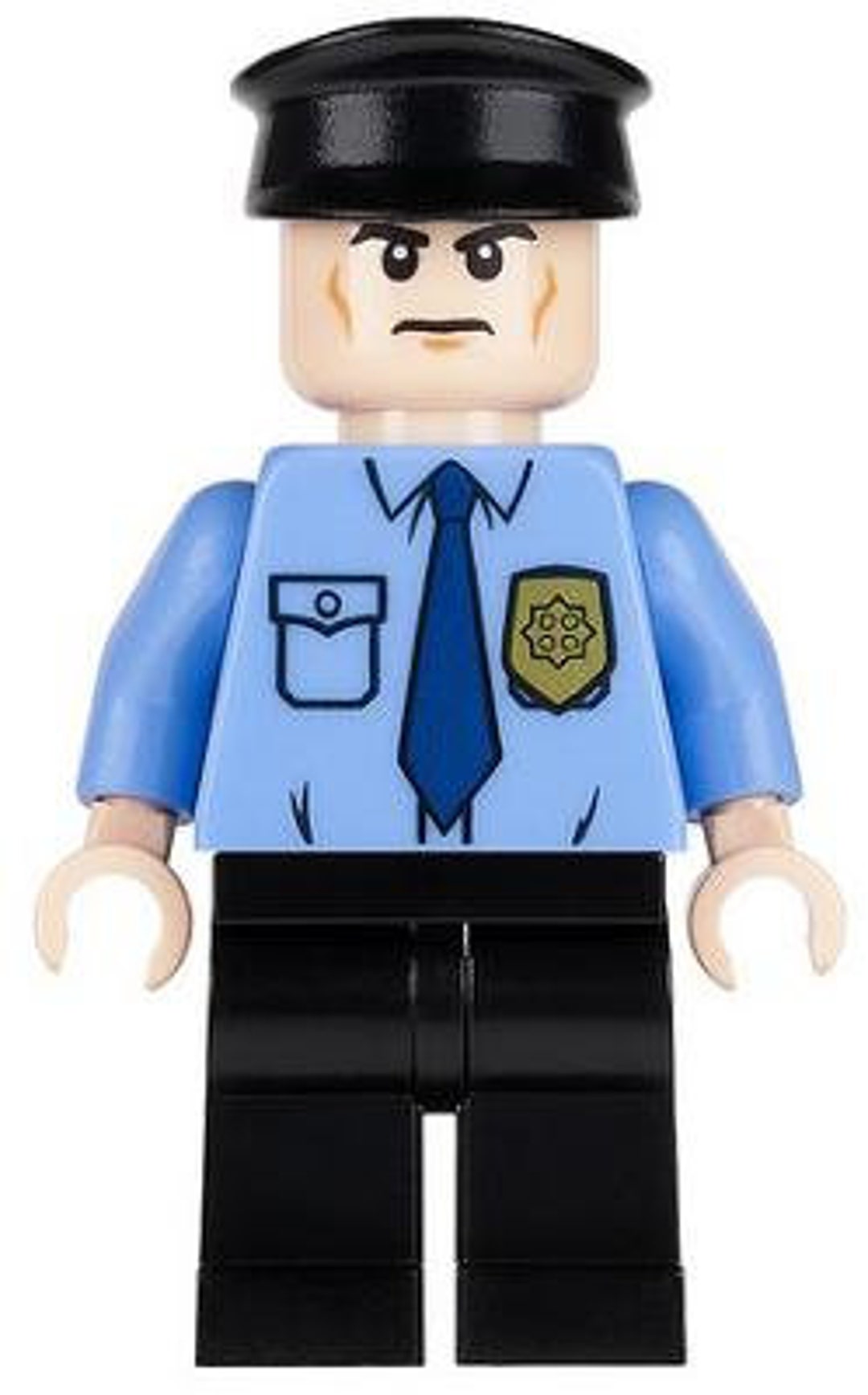 Lego MINIFIGURE Blue Torso Police Shirt With Gold Badge, Dark Blue Tie ...