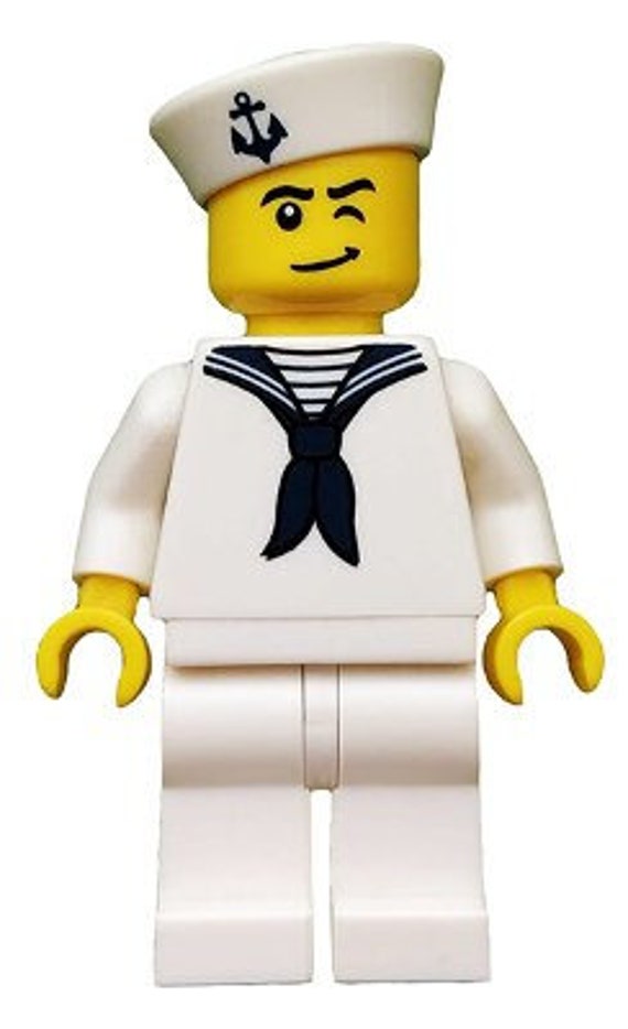 Lego MINIFIGURE Navy Sailor | Etsy