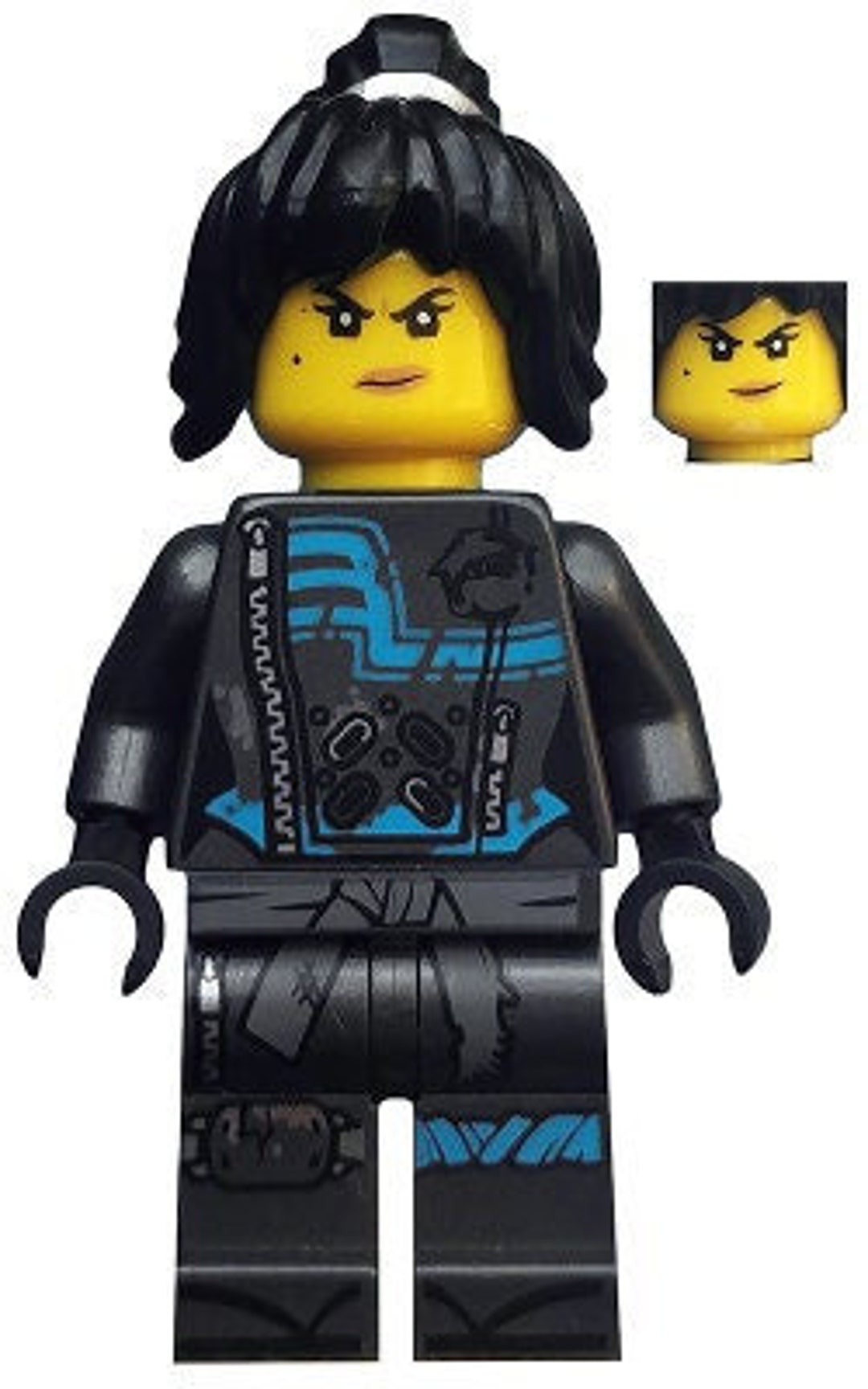 Lego MINIFIGURE Ninjago Nya - Hunted Pearl Dark Gray Ninjago Suit With ...