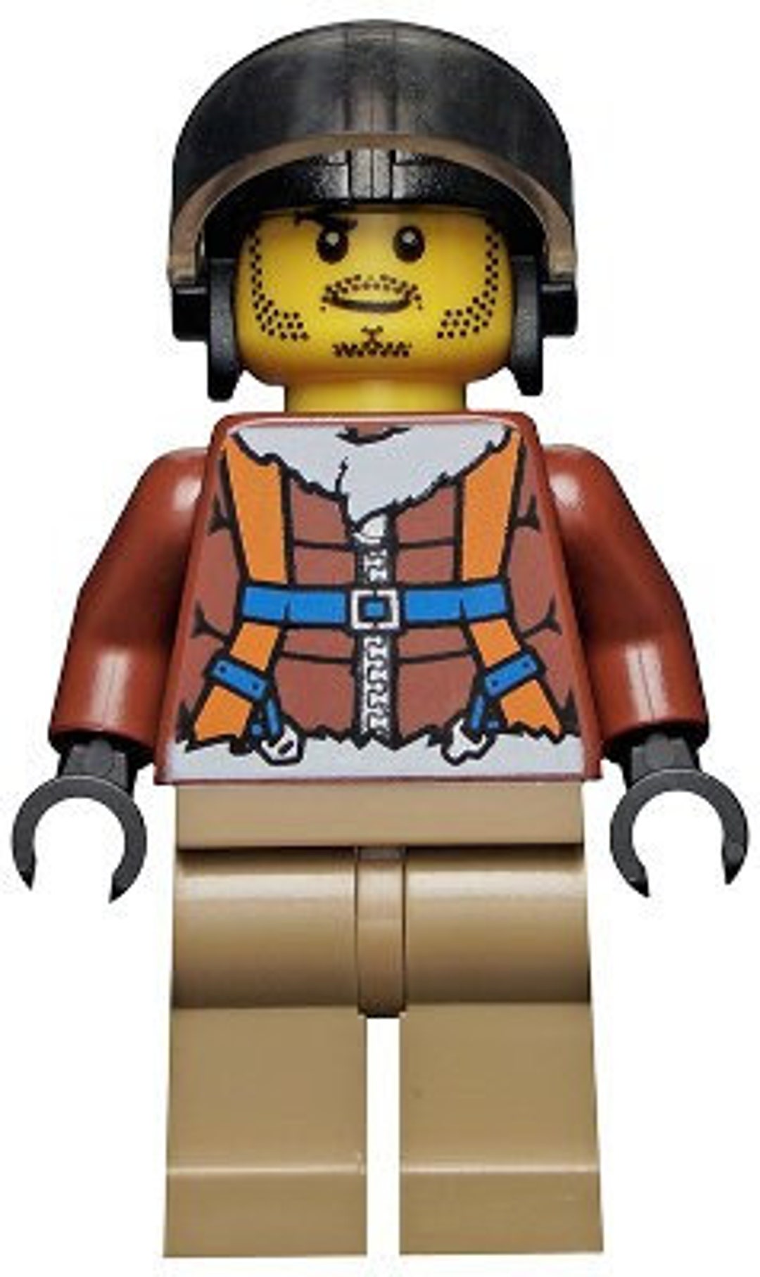 Lego MINIFIGURE Plane Pilot Reddish Brown Torso Aviator Jacket With ...