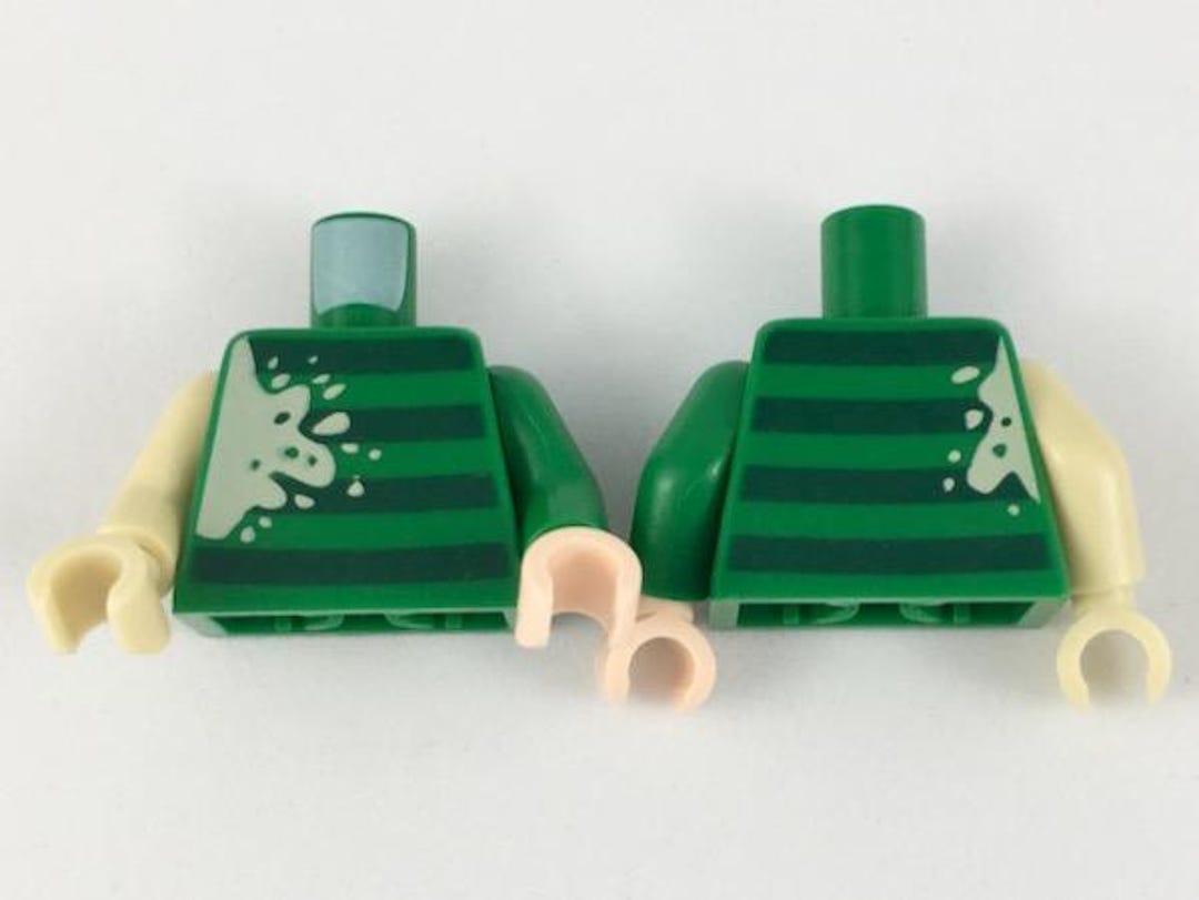 Lego Torso Spider-man Dark Green Stripes and Tan Splotch Pattern ...