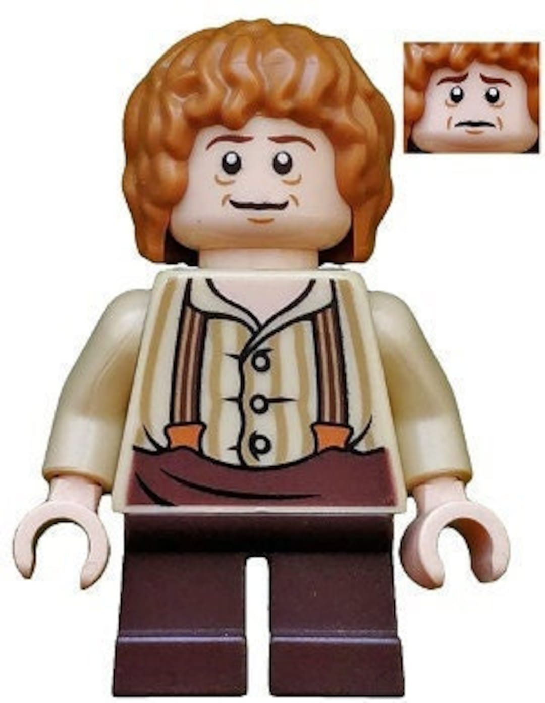 Lego MINIFIGURE Hobbit Lord of the Rings - Bilbo Baggins - Suspenders ...
