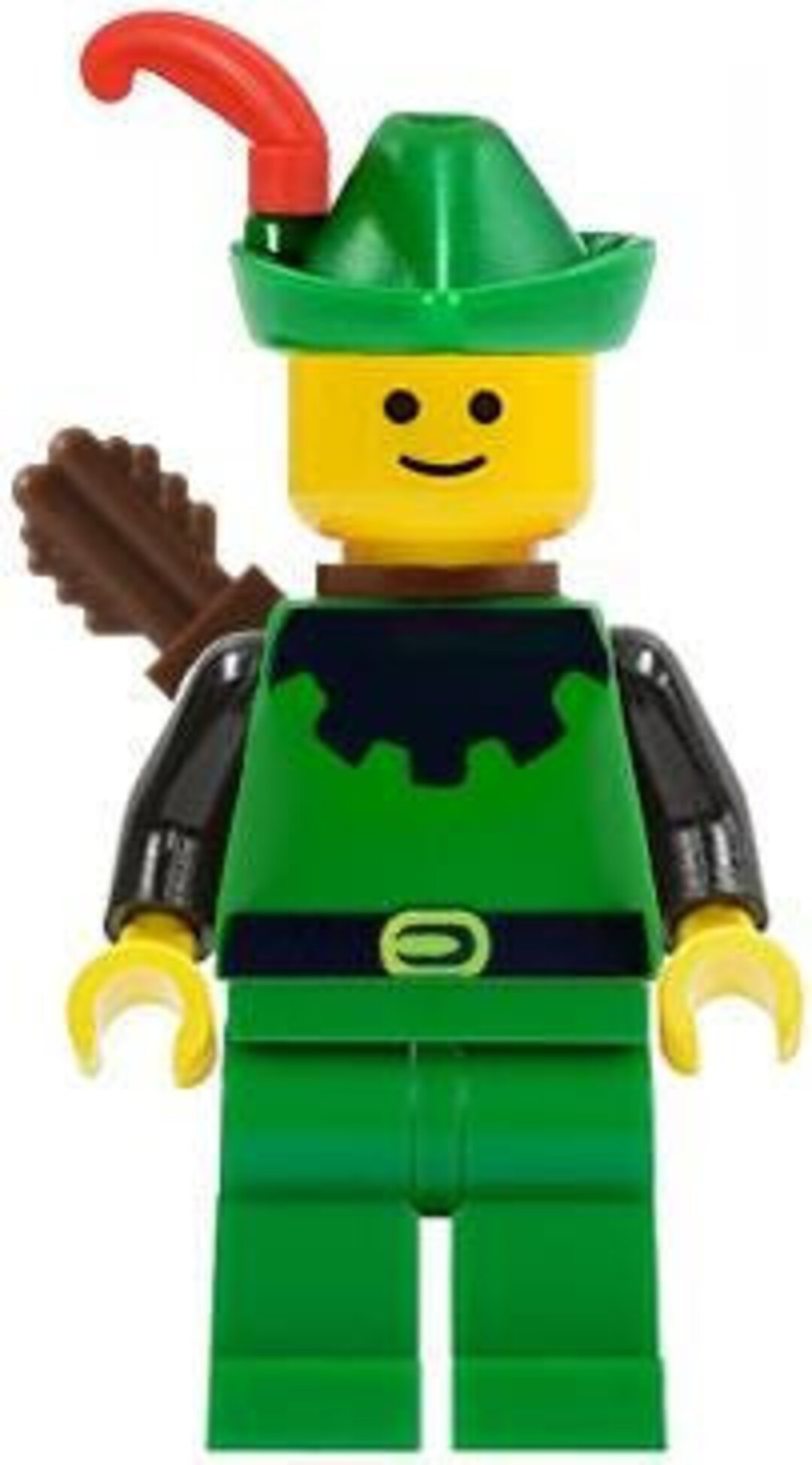 Lego MINIFIGURE Vintage Robin Hood Forestman - Black, Green Hat, Red ...