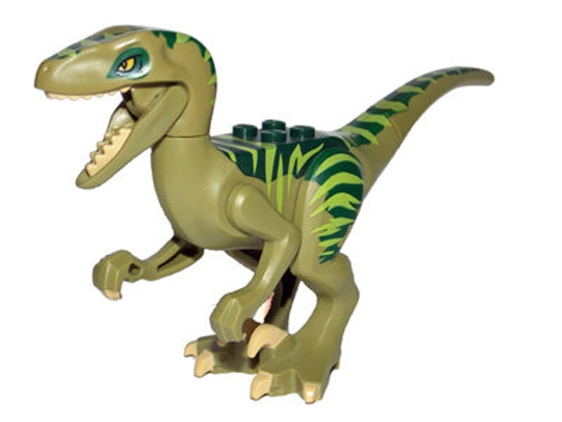 Rare Lego MINIFIGURE Dinosaur, Raptor Velociraptor With Dark Green Back ...