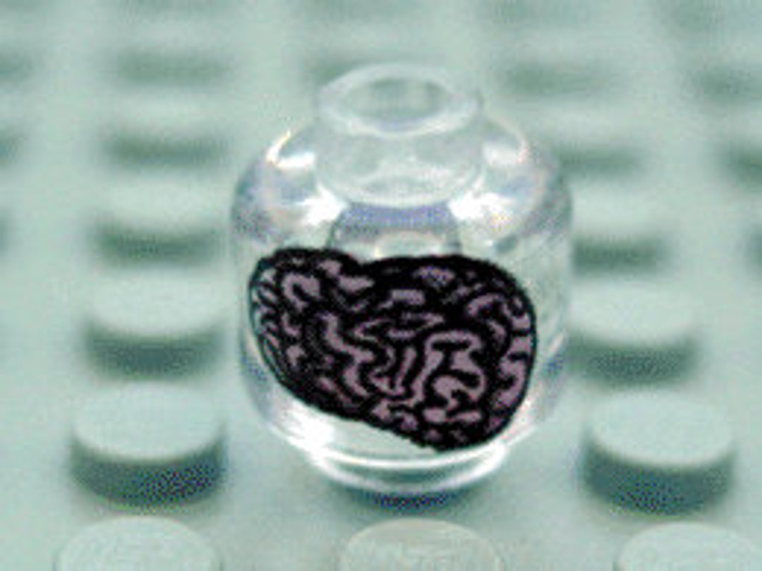LEGO Rare Minifigure, Head Without Face With Purple Brain Pattern ...
