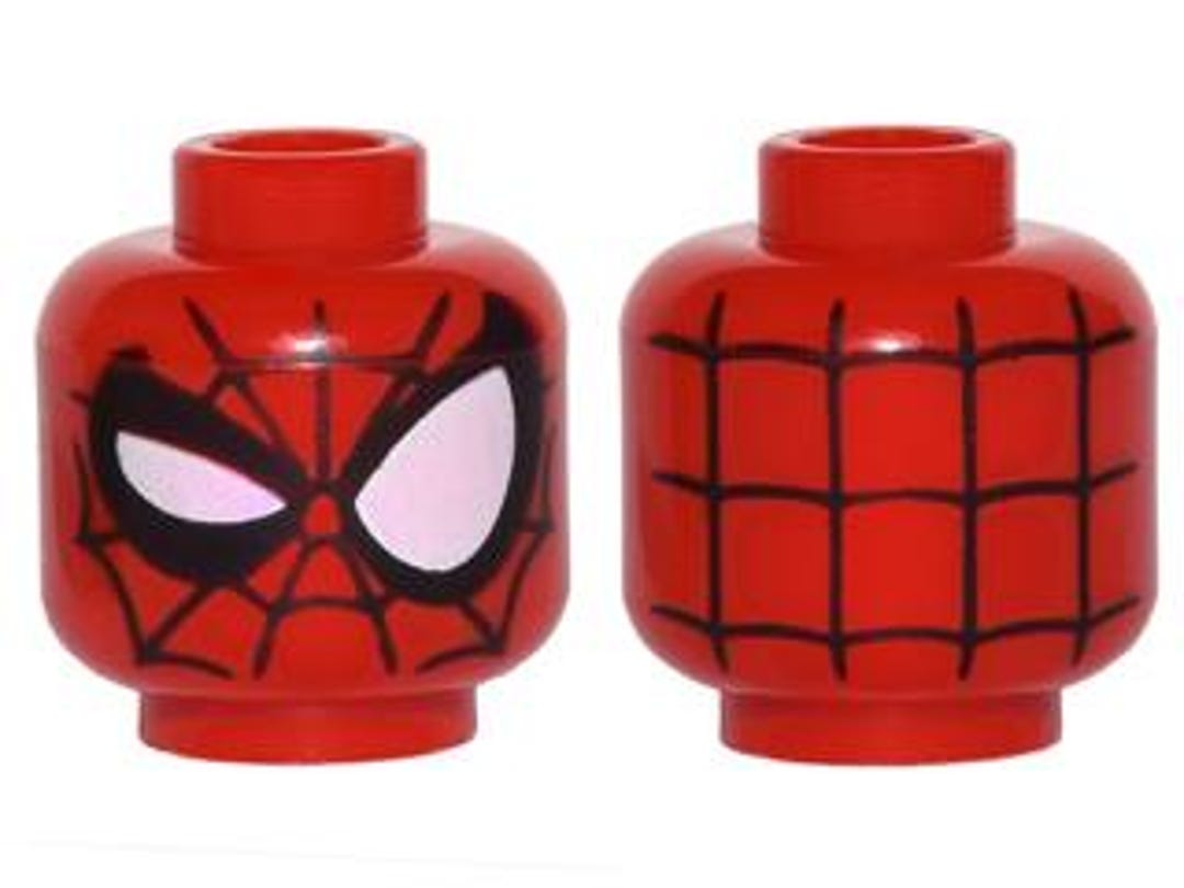 Lego Minifigure, Head Alien With Spider-man Black Webbing and Right Eye ...