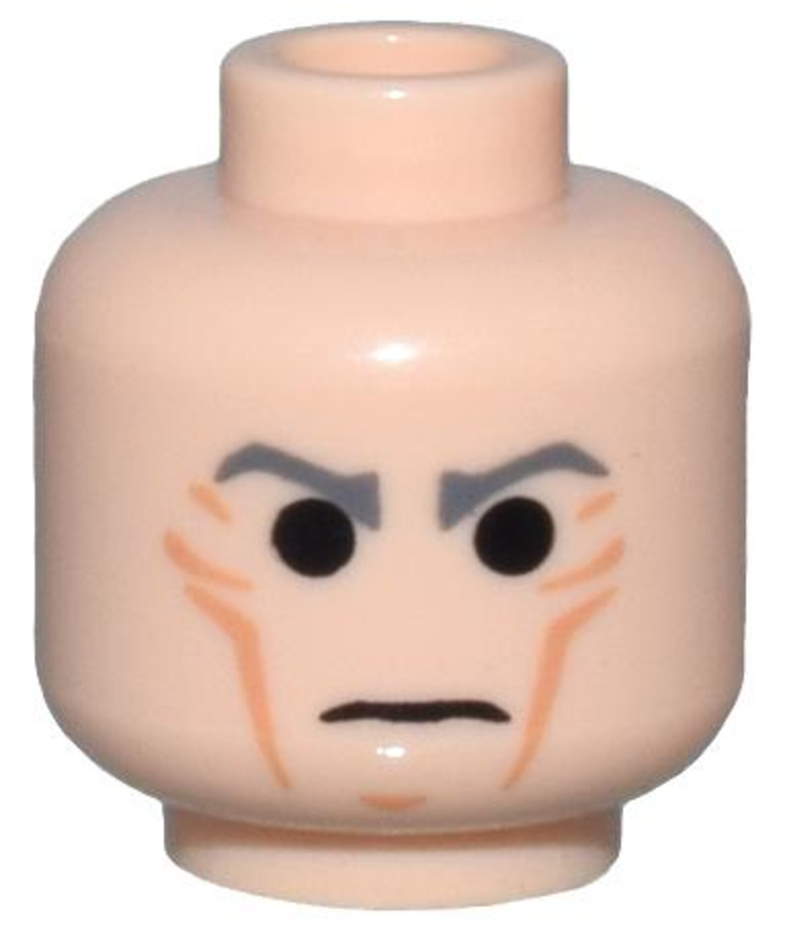 Lego Minifigure, Head Male Cheek Lines With Dark Bluish Gray Stern ...