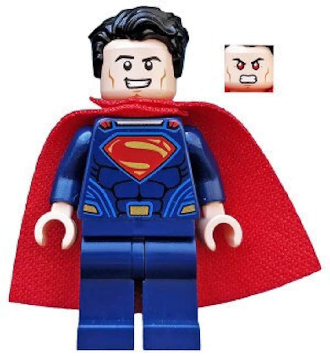 Lego MINIFIGURE Superman Dark Blue Suit, Tousled Hair - Etsy
