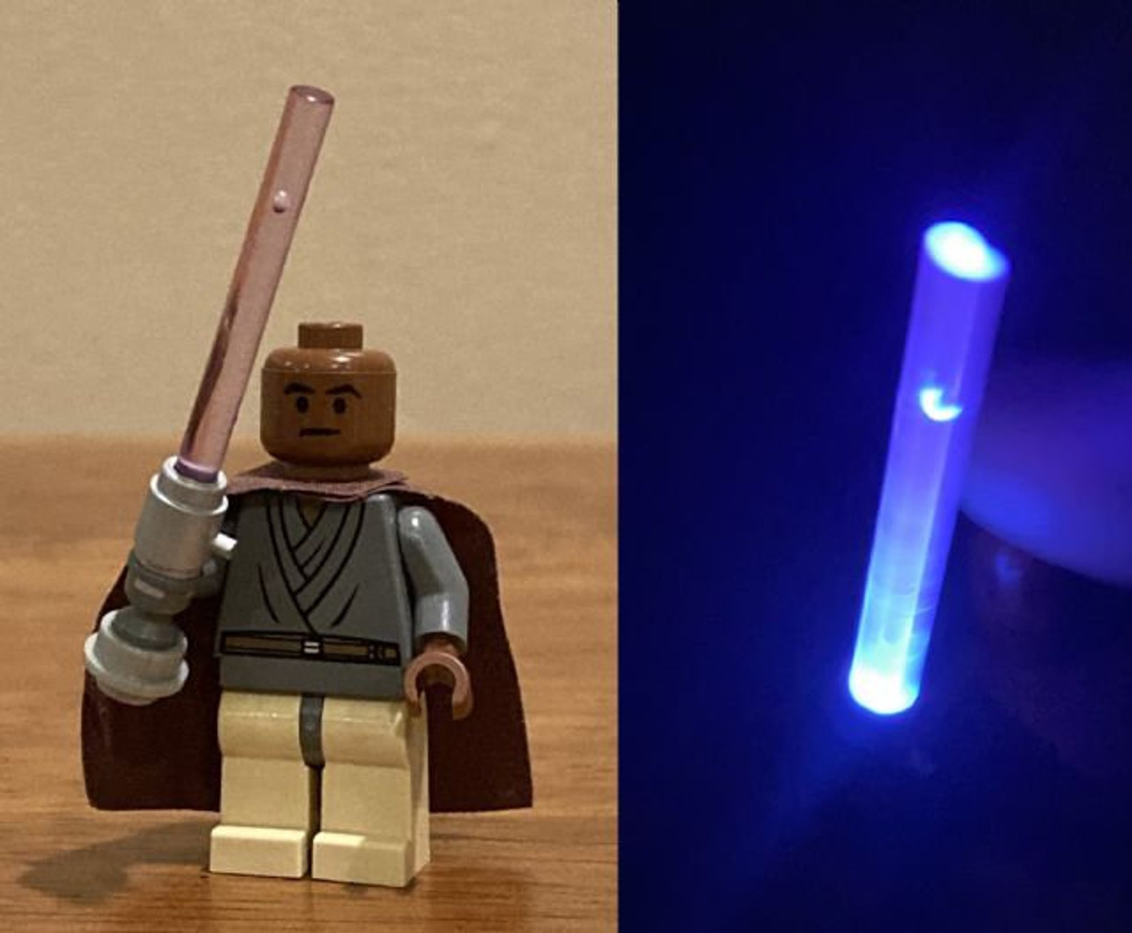 Lego Star Wars MINIFIGURE Mace Windu With Light-up Lightsaber - Etsy