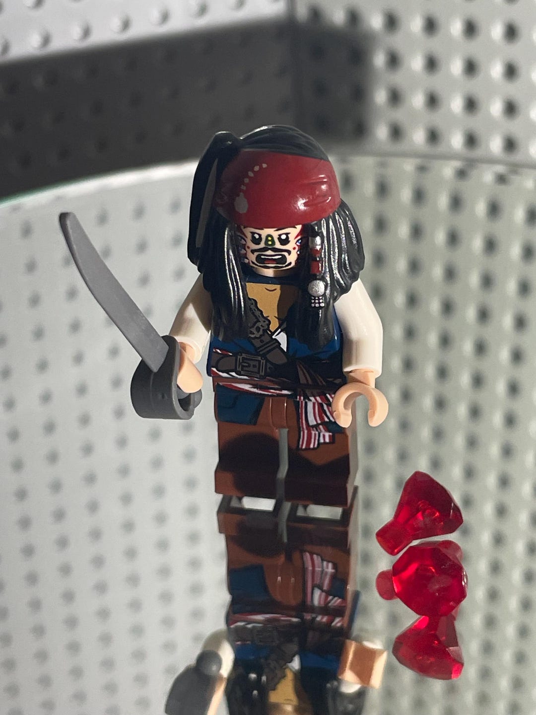 Lego MINIFIGURE Captain Jack Sparrow Cannibal /w Sword - Etsy