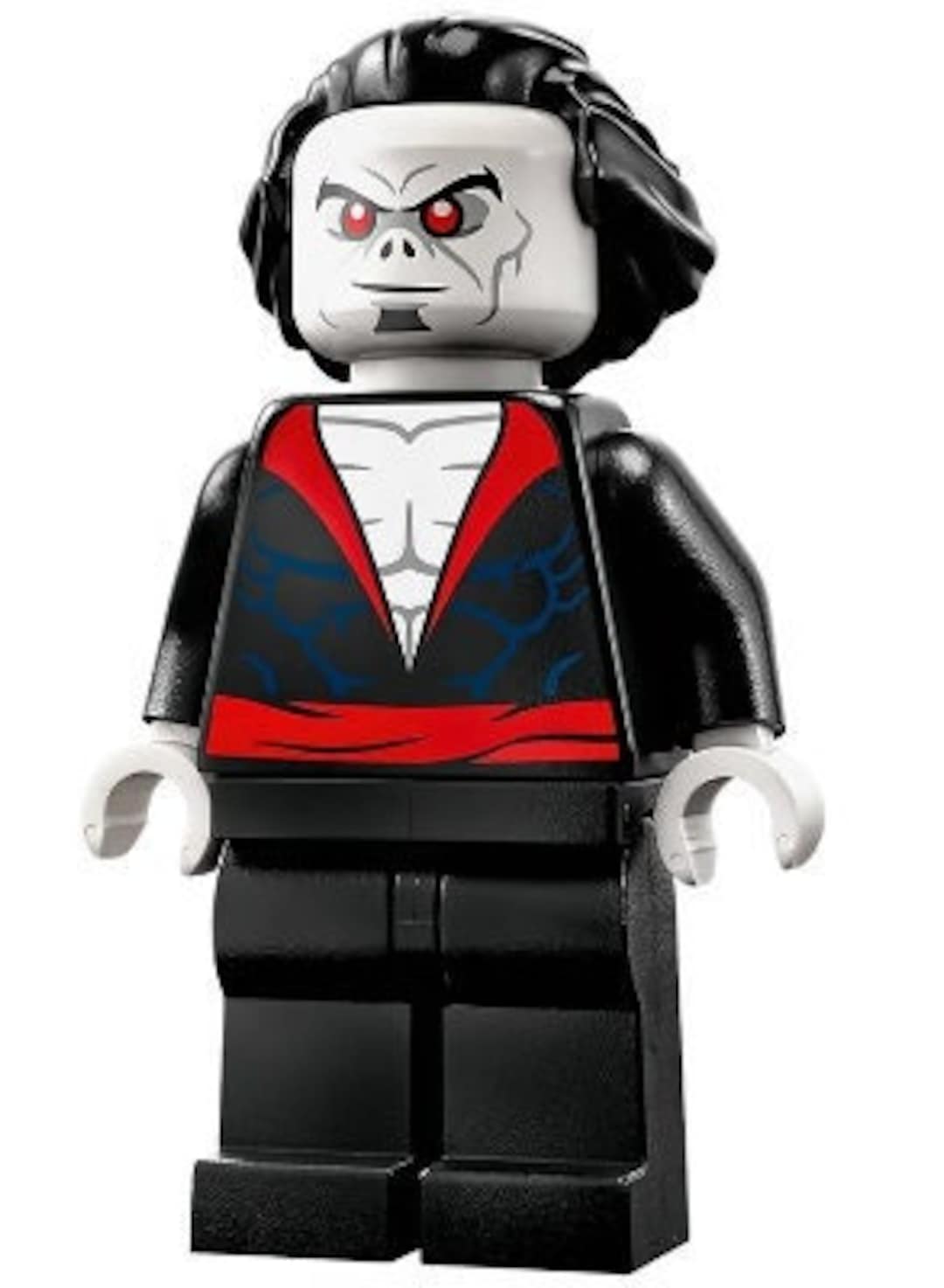 Lego MINIFIGURE Morbius Dual Sided Alien Black Eyebrows Soul Patch Red ...