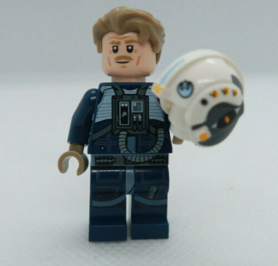 LEGO Star Wars General Pilot Rebel Antoc Merrick W/ HELMET - Etsy