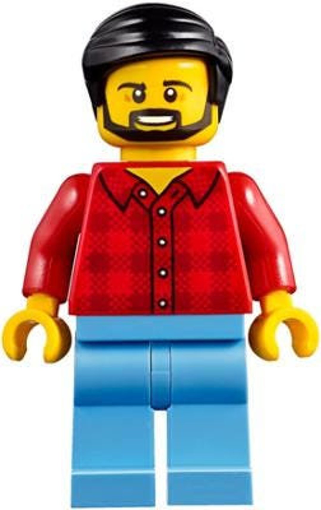 Lego MINIFIGURE Painter, Happy Little Clouds - Camper - Male, Red Plaid ...