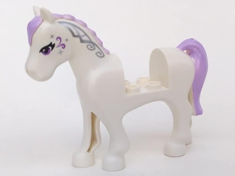 Lego MINIFIGURE Bridle Saddle Horse With 2 X 2 Cutout With Lavender ...