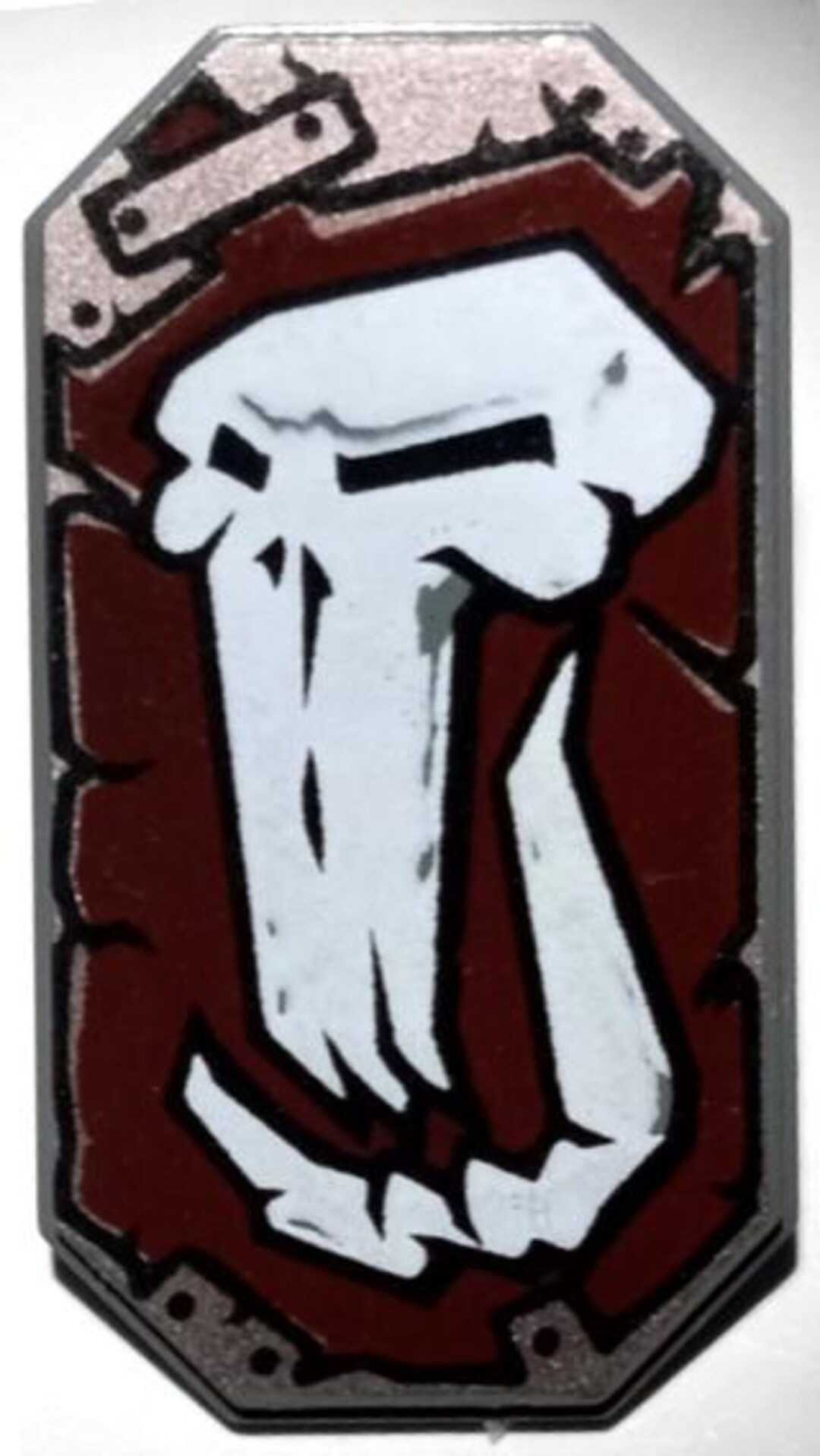 Lego Vintage Minifigure, Shield Octagonal Long With Troll Skull Pattern ...