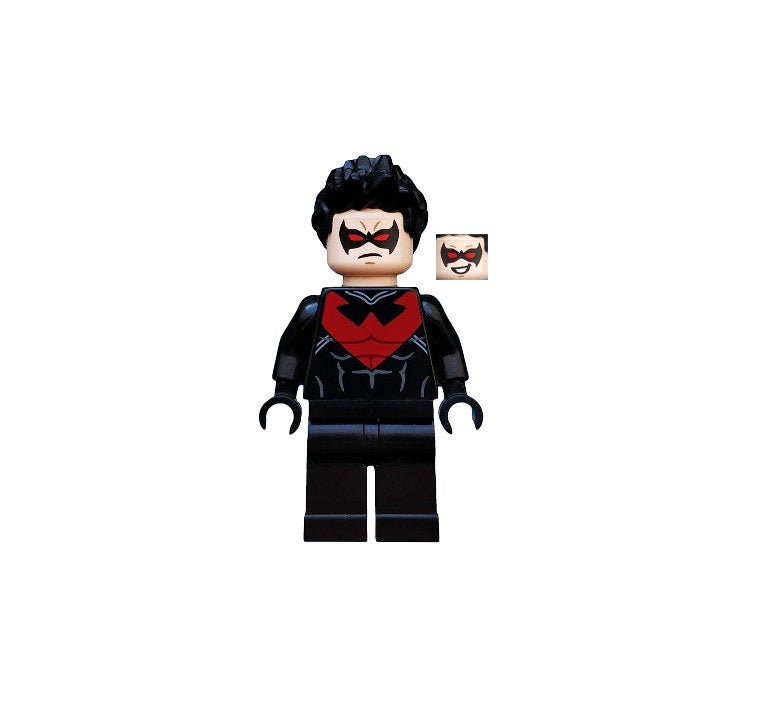 Lego MINIFIGURE Hero Nightwing Red Eye Holes and Chest Symbol - Etsy