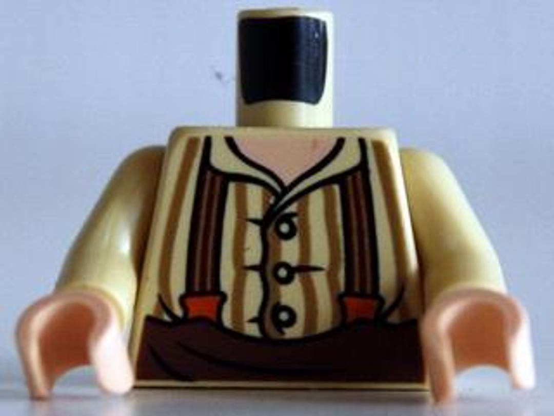Lego Torso Lotr Button Shirt With Dark Tan Stripes and Brown and Dark ...