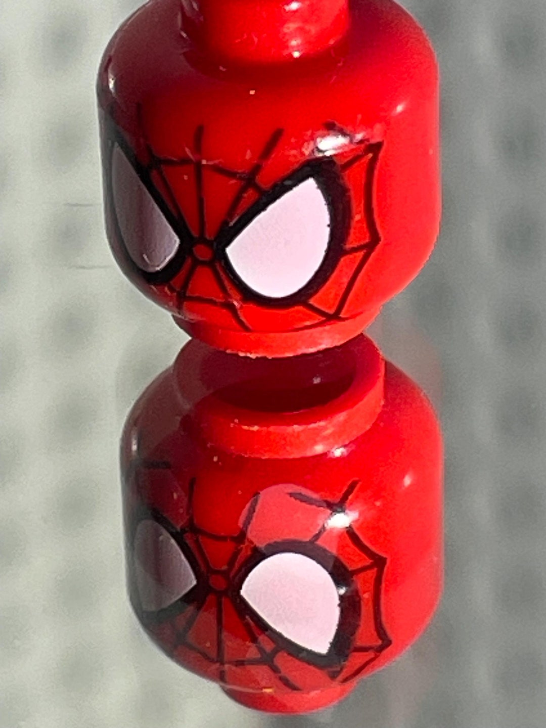 Lego Minifigure, Head Alien With Spider-man Black Webbing, Large White ...