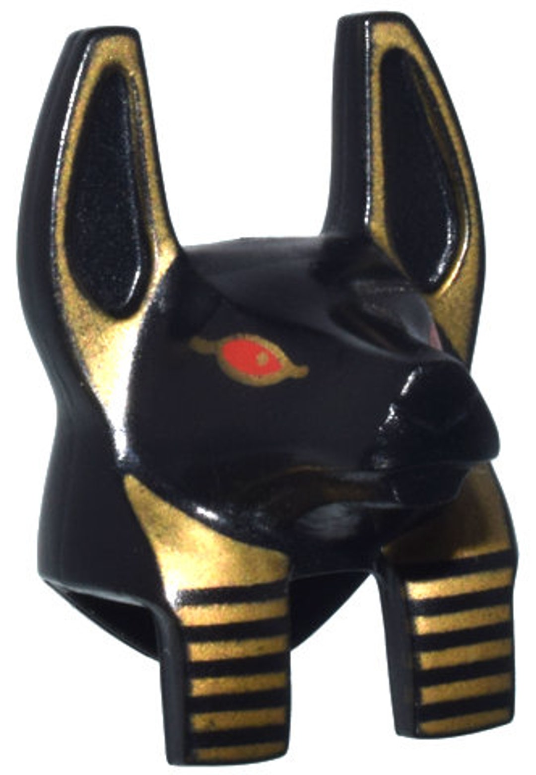 Lego MINIFIGURE Head, Modified Anubis Guard Head With Gold Markings and ...