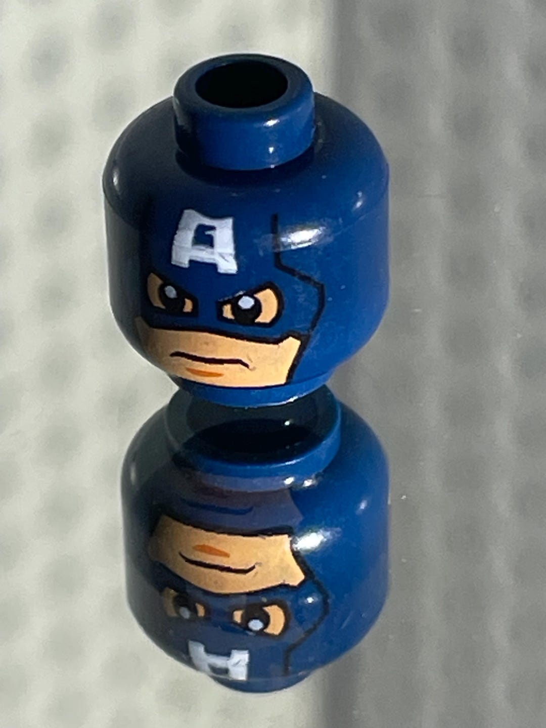 Lego Minifigure, Head Male Mask With Eye Holes and Letter A on Forehead ...