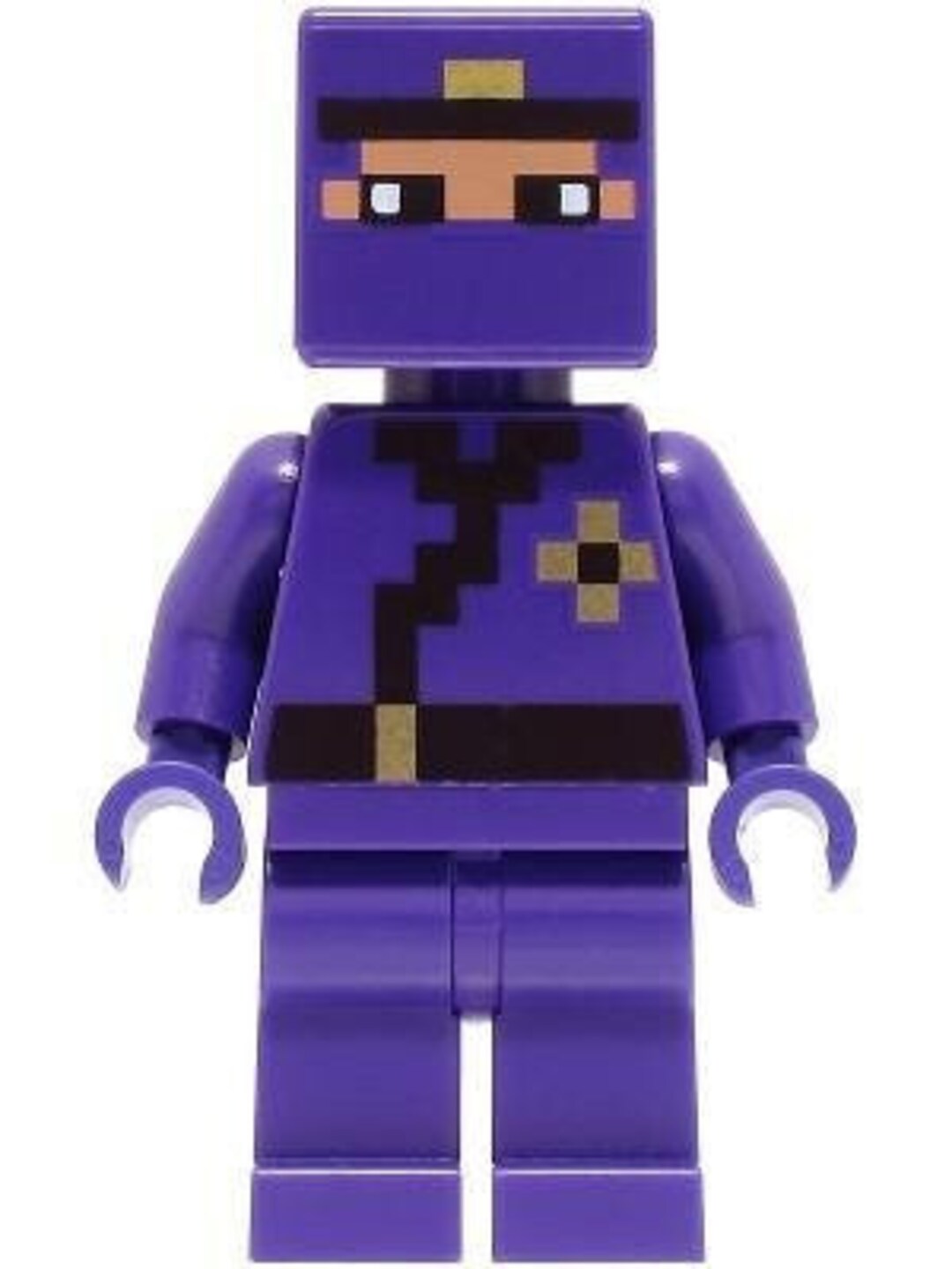 Lego MINIFIGURE Minecraft Villager Rogue Ninja, Pixelated Balaclava ...