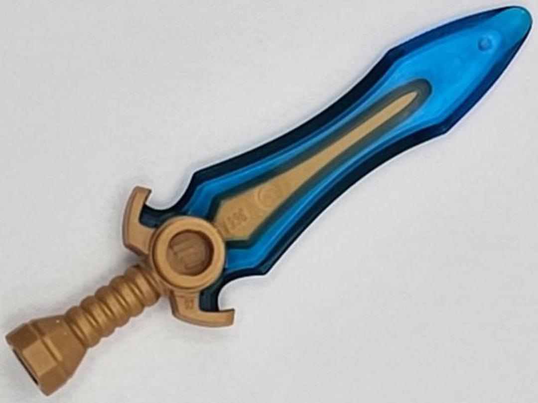 Lego Minifigure, Weapon Sword With Stud With Molded Trans-dark Blue ...