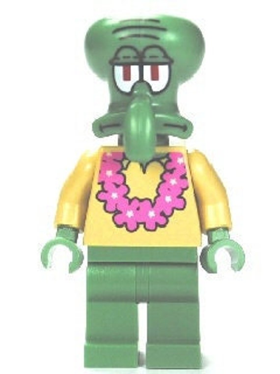 Lego MINIFIGURE Spongebob Squidward Pink Lei | Etsy