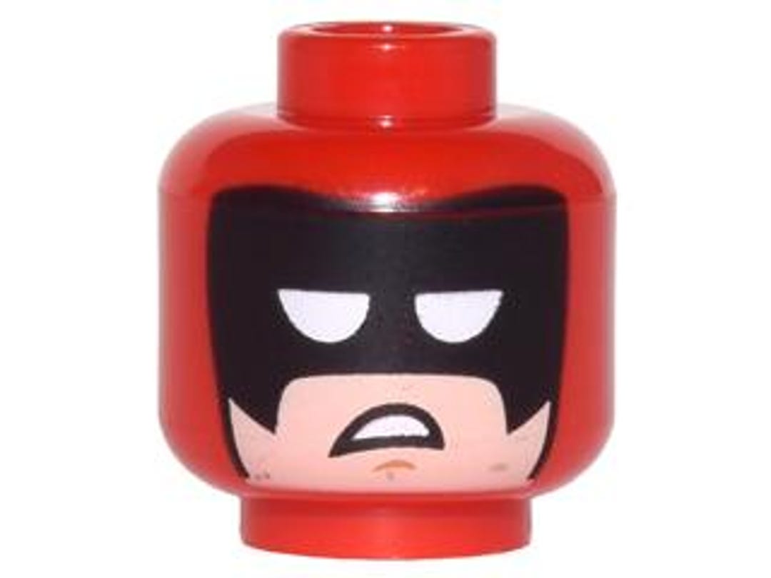 Lego Minifigure, Head Balaclava With Black Eye Mask, White Eye Openings ...