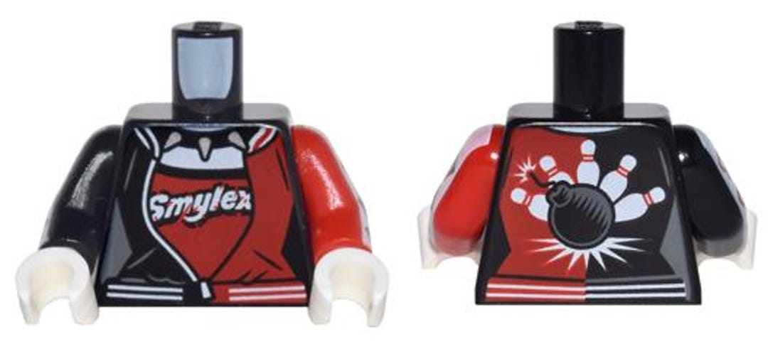 Lego Torso Female Outline, Black and Red Bowling Jacket Pattern / Red ...