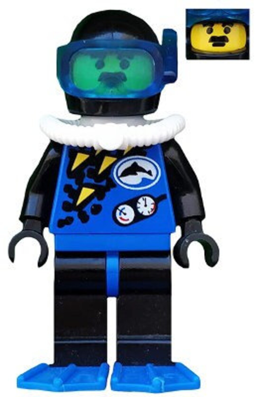 Lego MINIFIGURE Deep Sea Divers - Blue, Black Helmet, Blue Flippers - Etsy