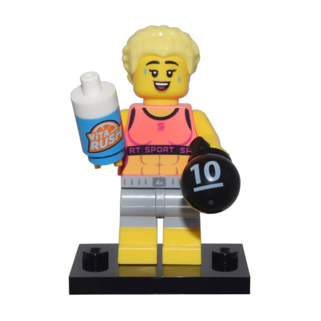 Lego MINIFIGURE Fitness Instructor, Series 25 (complete Set With Stand ...