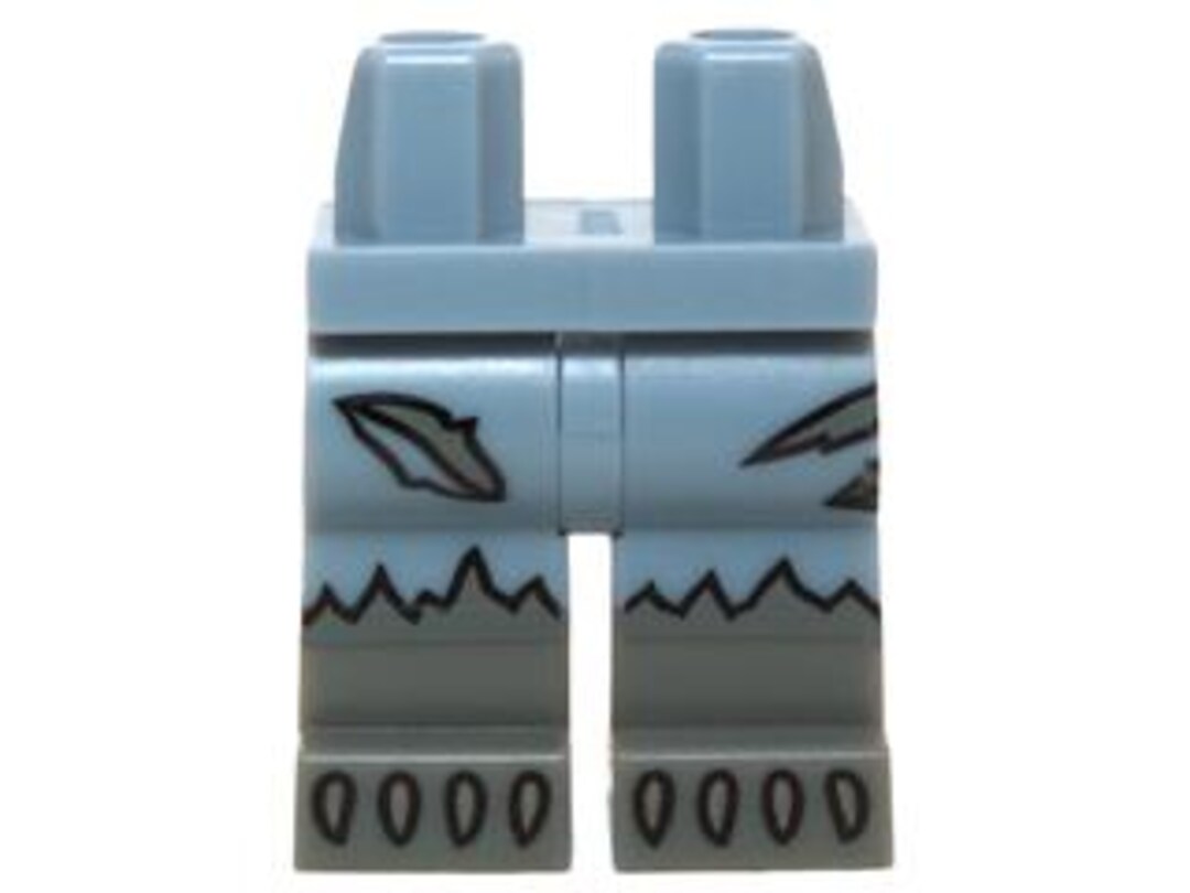 Lego Hips and Legs With Torn Patches, Dark Bluish Gray Fur and Gray ...