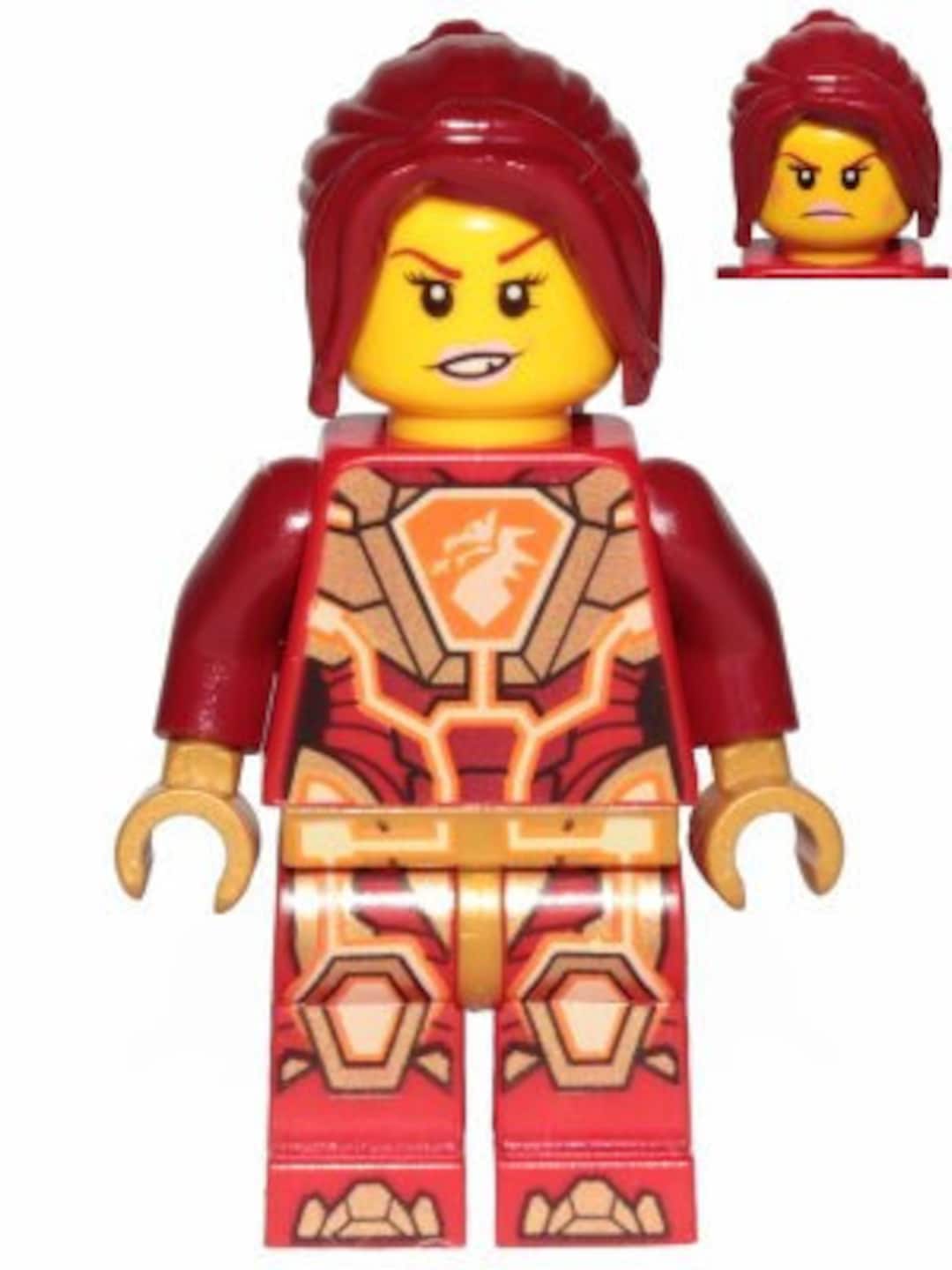 Lego MINIFIGURE NEXO KNIGHTS Macy Halbert - Hair Red Torso Female Armor ...