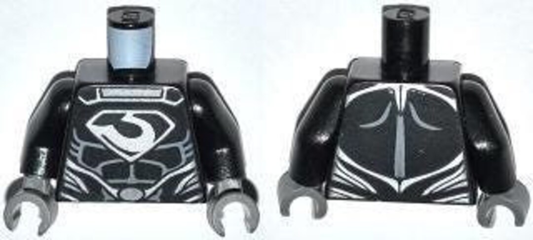 Lego Torso Super Hero Costume With Muscles Outline, Zod Silver Chest ...