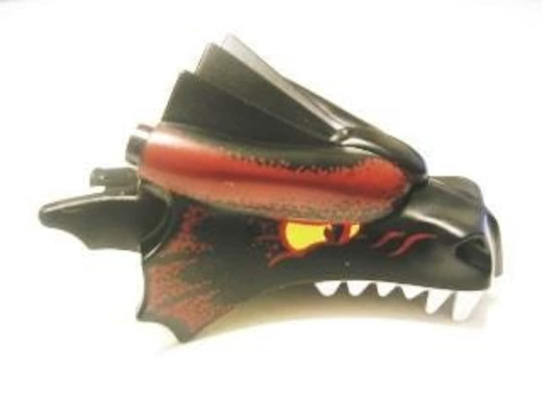 Lego Dragon Head (fantasy Era) Dark Red Scales and Yellow Eyes Pattern ...