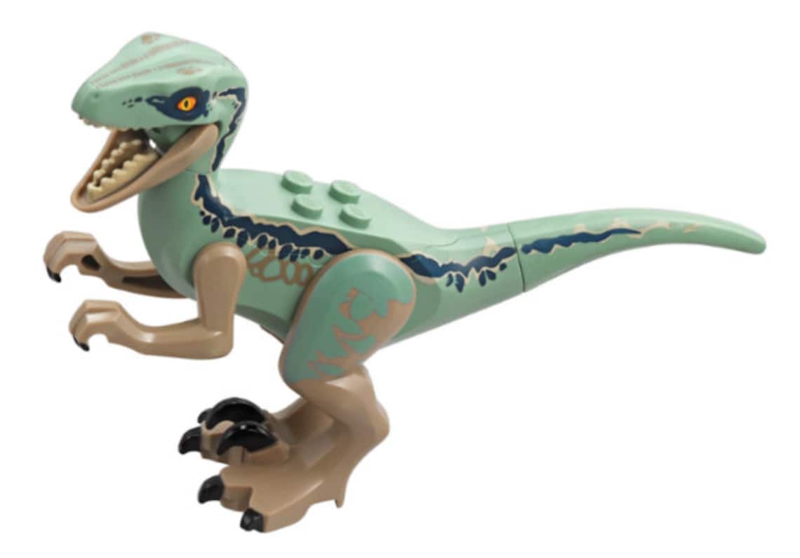 Lego MINIFIGURE Dinosaur, Raptor Velociraptor With Sand Green Back ...