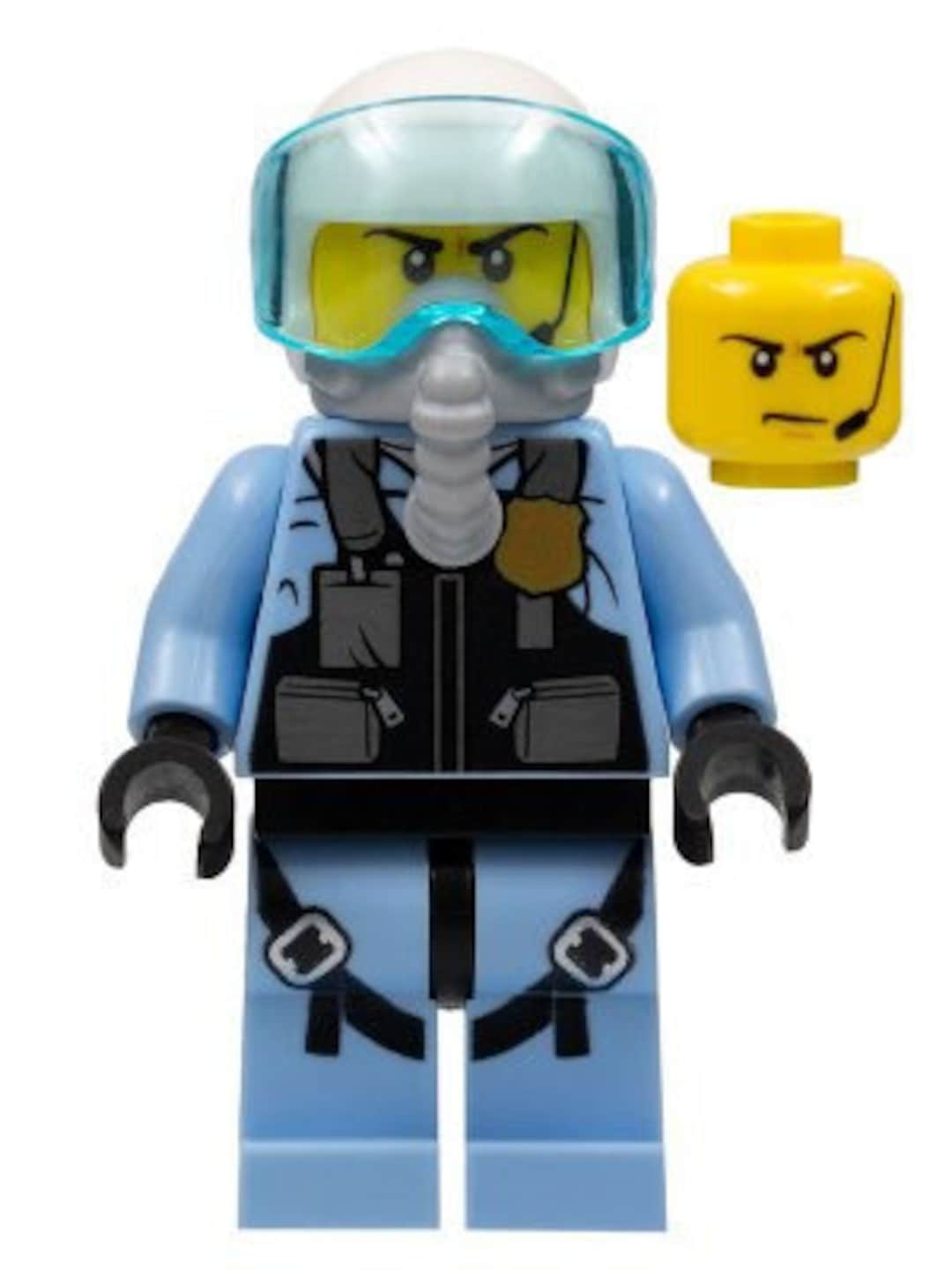 Lego MINIFIGURE Sky Police - Jet Pilot With Oxygen Mask and Headset - Etsy