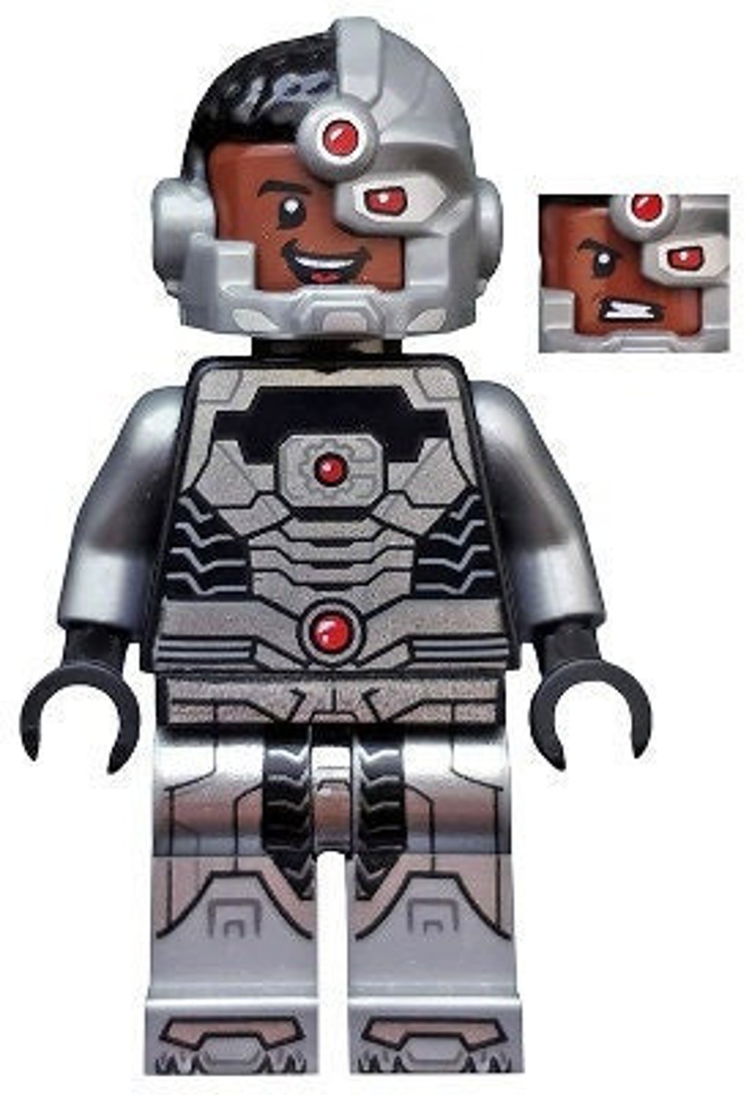 Lego MINIFIGURE Cyborg, Black Gloves, Smiling - Etsy