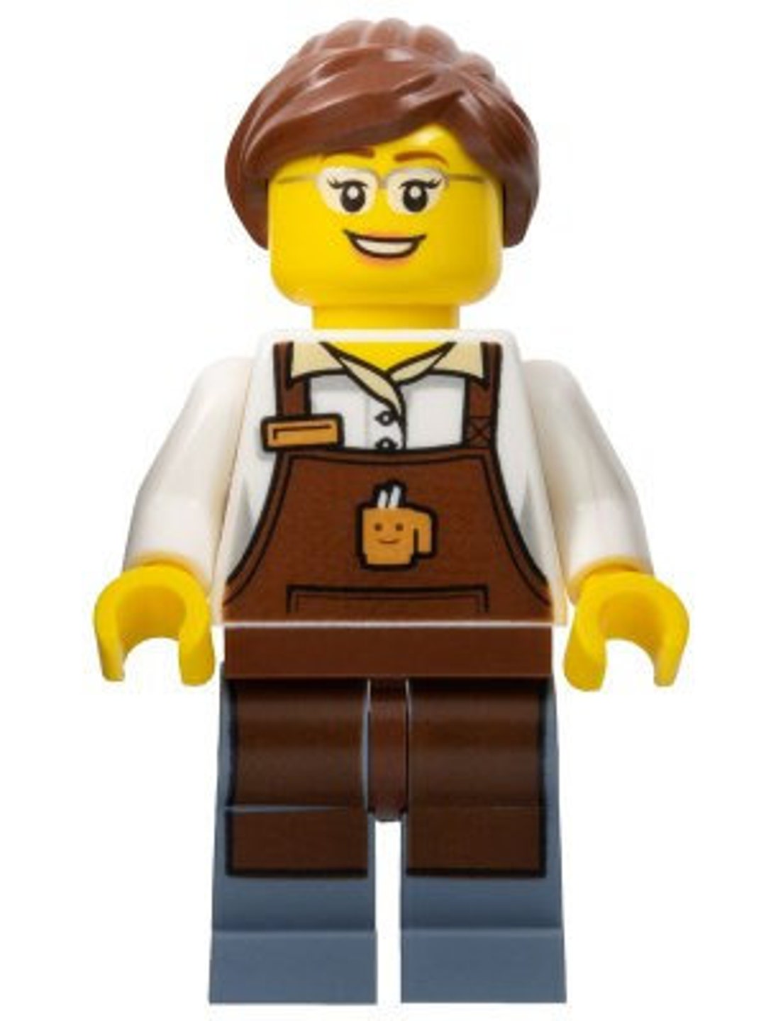 Lego MINIFIGURE Coffee Shop Girl Lady City Barista Apron With Cup ...