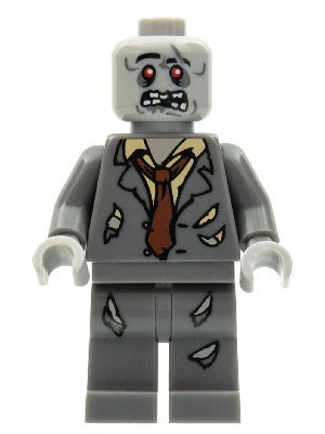 Lego MINIFIGURE Halloween Monster Zombie, Series, Grey Suit Brown Tie ...