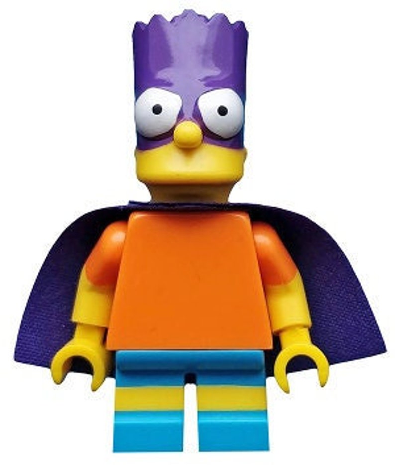 Lego MINIFIGURE Bart Simpson as Bartman the Simpsons - Etsy